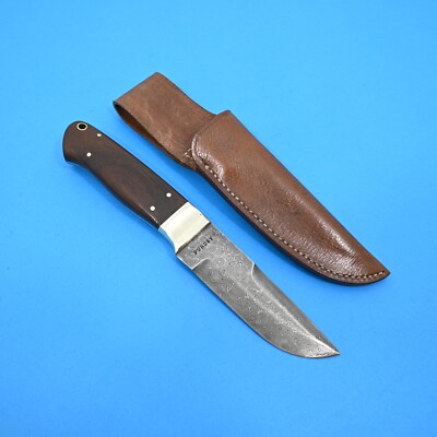 PURDY, HANDMADE DAMASCUS & ROSEWOOD DROP POINT HUNTER KNIFE | eBay