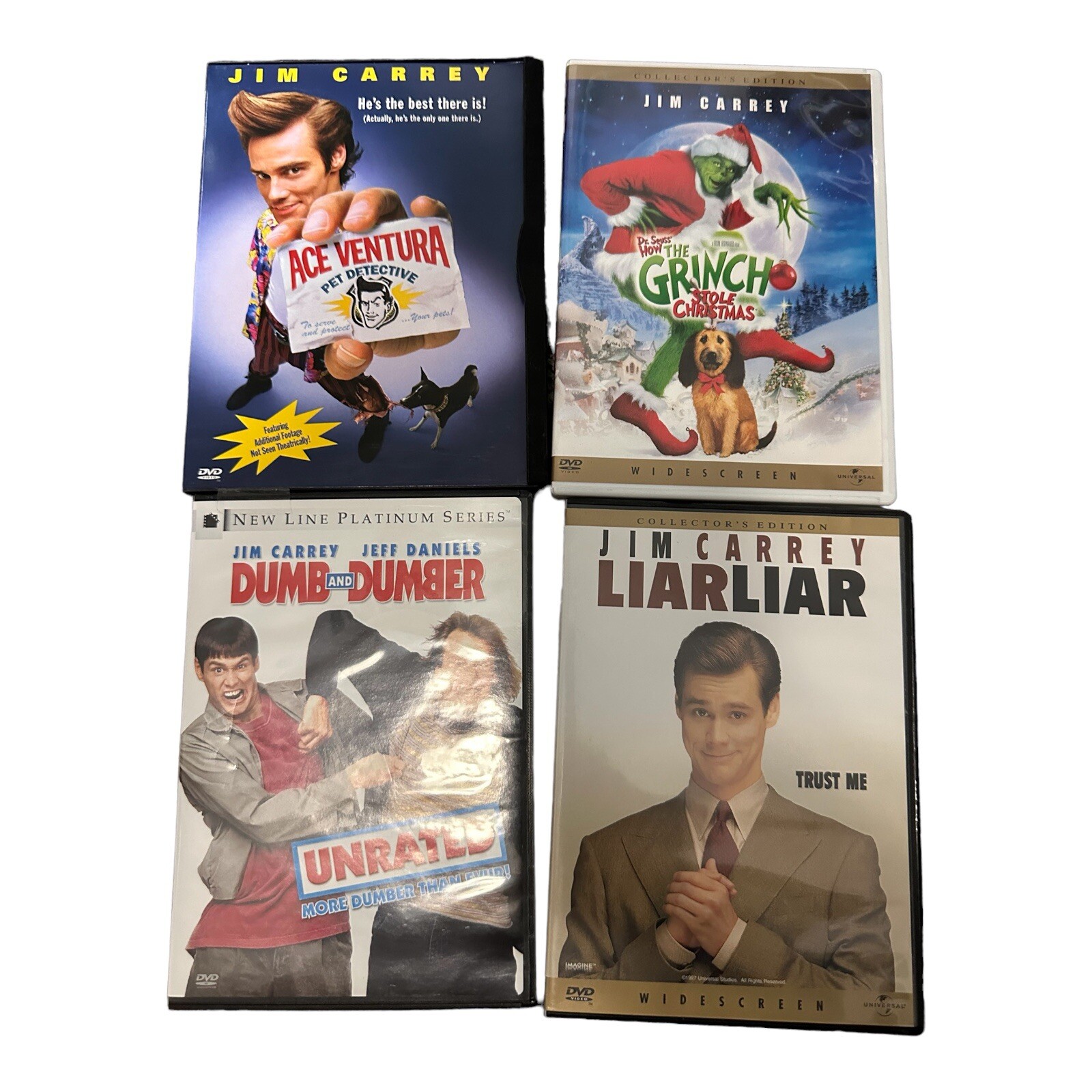 Jim Carrey Lot Of DVDs , Ace Ventura, Liar Liar , The Grinch, Dumb ...