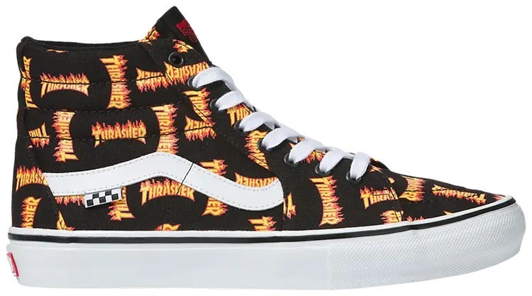 Thrasher x Vans Skate Sk8- High Allover Thrasher Logo for sale | eBay