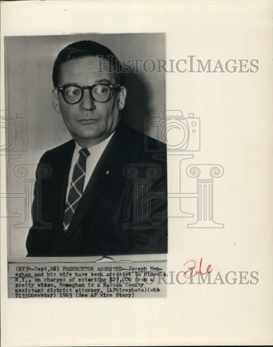 1963 Press Photo Joseph Heneghan arrested in Mineola, New York for ...