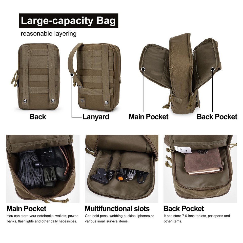 Tactical Molle Utility Pouch, Molle Attachment Military Modular ...