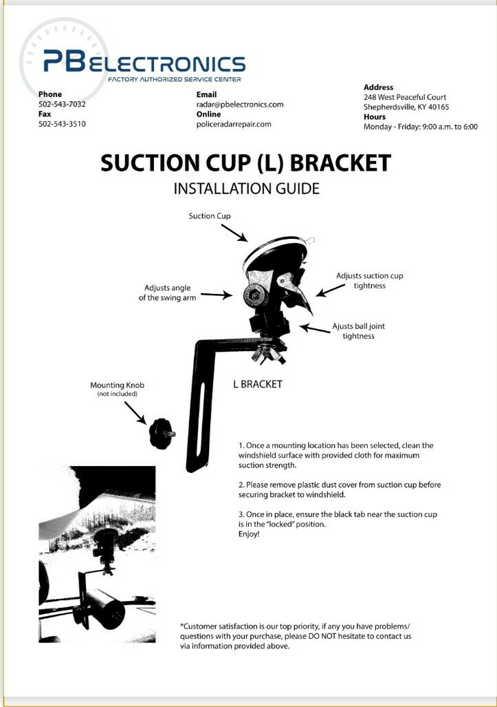 Windshield Suction Cup Police Radar Antenna Bracket Kustom Mph Decatur ...