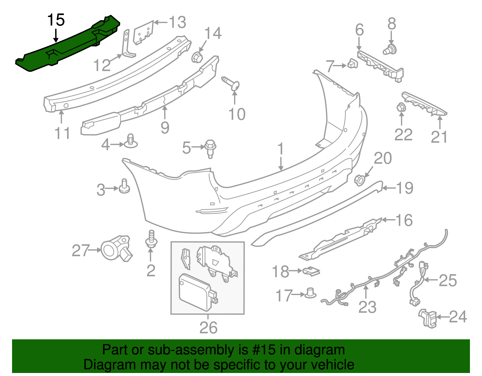 85092-9pf0a+Nissan+Absorber+Energy+Rear+Bumper+850929PF0A+Genuine+OEM ...