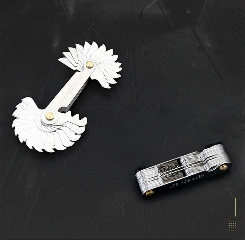 Thread Pitch Gauge Screw Caliper Gage Measuring Set Metric & Inch ...