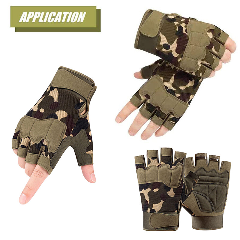 Motorcycle Motorbike Half Finger Gloves ATV UTV Racing Riding Cycling ...
