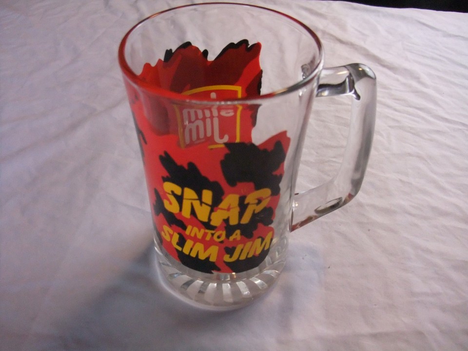 Vintage Slim Jim Snap Into A Slim Jim Glass Mug | eBay