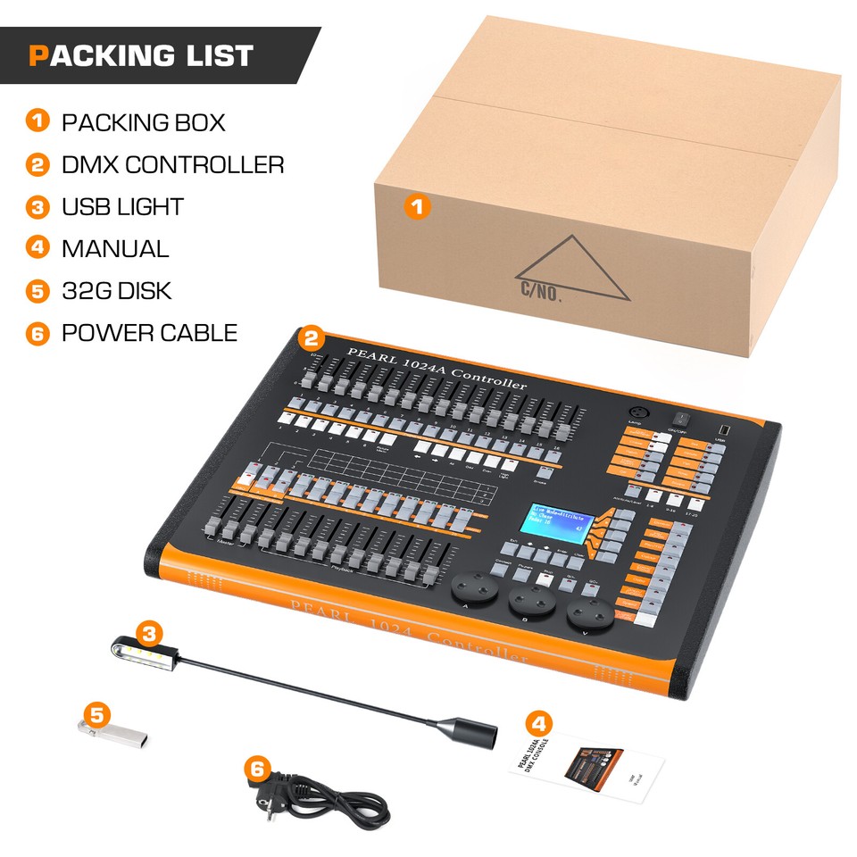 DMX 1024 Channels Stage Lighting Controller DJ Console Equipment for DJ ...