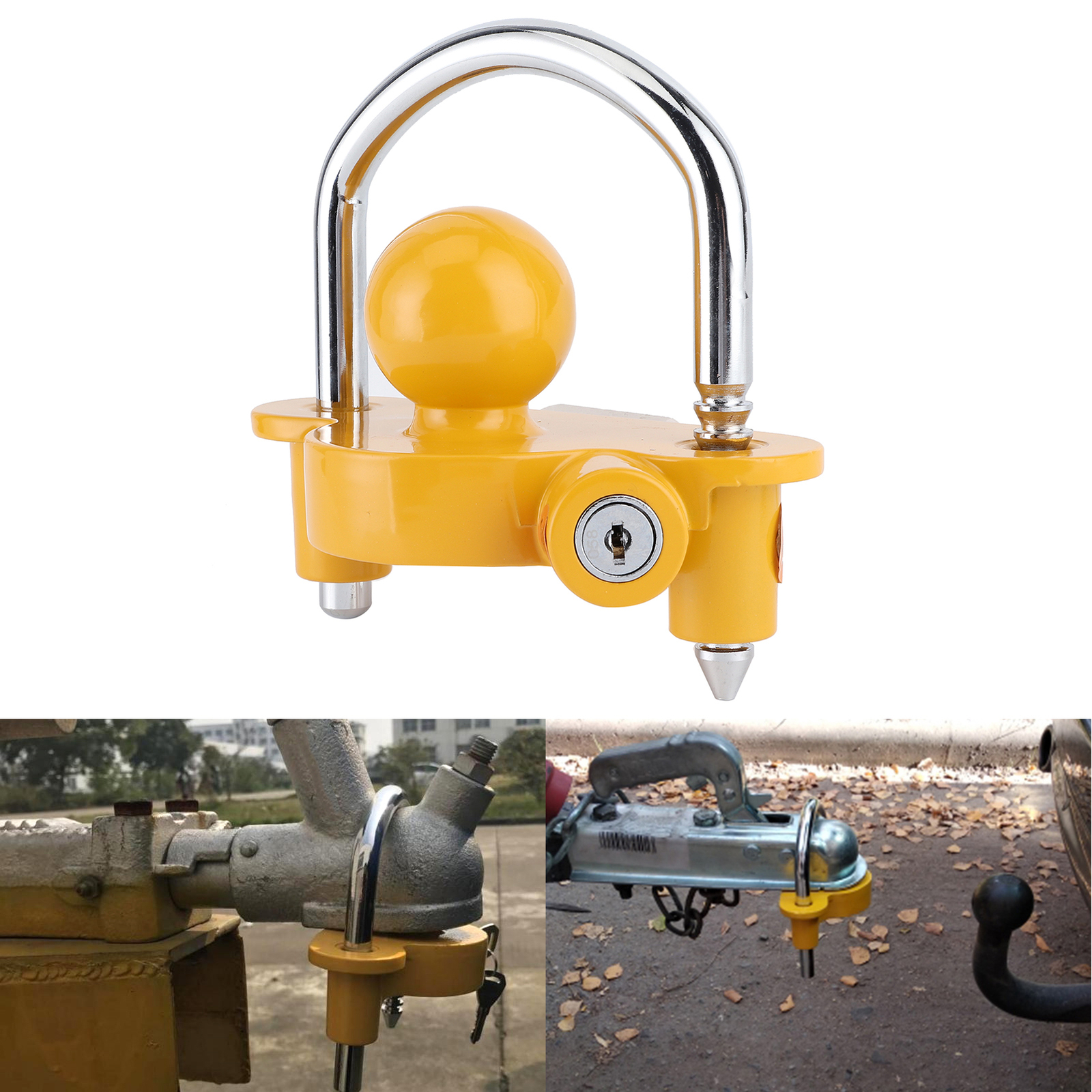 Universal Trailer Lock Hitch Coupler Anti Theft Locking Height with 2 ...