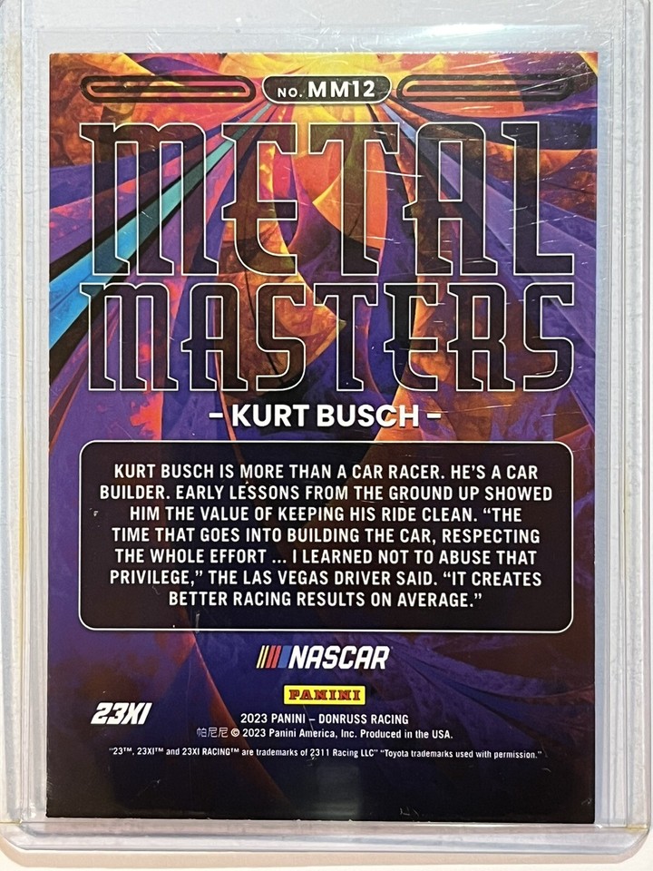 2023 Donruss Racing KURT BUSCH Metal Masters Bronze Retail MM12 NASCAR ...