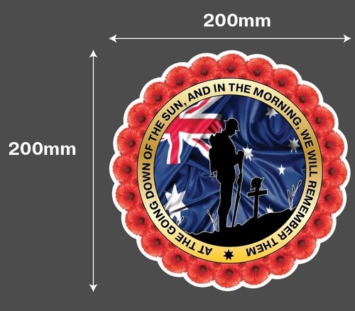 ANZAC DAY GOING DOWN OF THE SUN AUSTRALIAN FLAG DECAL CAR VAN WINDOW ...