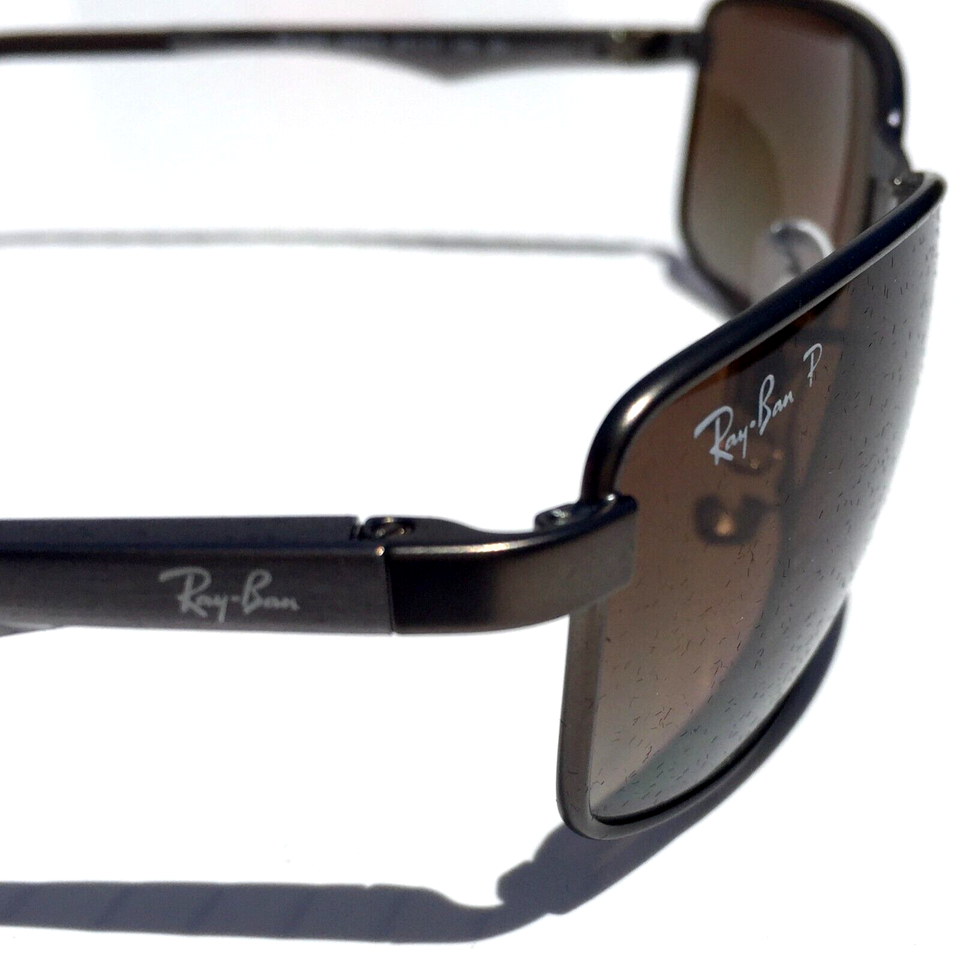 NEW Ray Ban Matte Gunmetal POLARIZED Brown Lens Sunglass RB3498 029/T5 ...