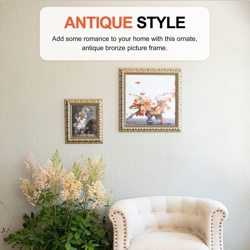 Bronze Picture Frame 2" – Ornate Vintage Style – Wall Display – Choose ...