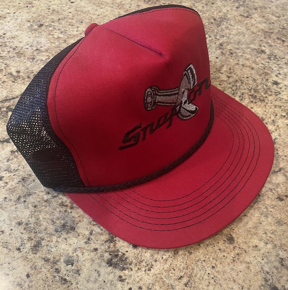 *NEW* Vintage Snap-On Tools Red/Black Mesh Snapback Hat Rope Accent ...