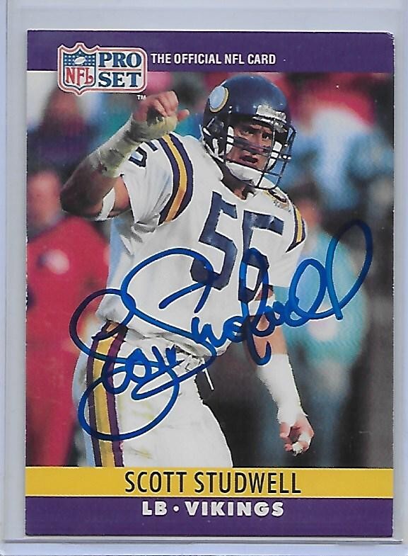 Football Card IP auto SCOTT STUDWELL Minnesota Vikings 1990 Pro Set | eBay