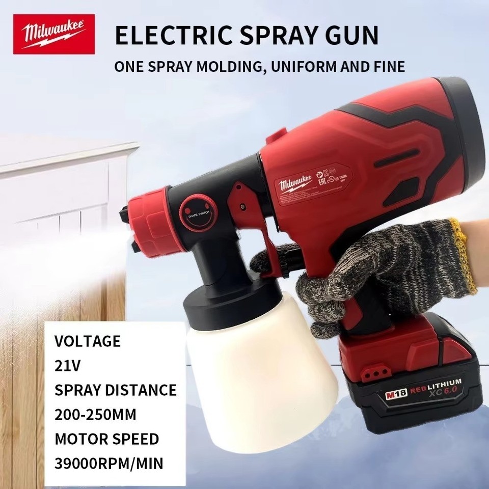 Milwaukee 800ML Cordless Electric Spray Gun High Power Paint Sprayer | eBay