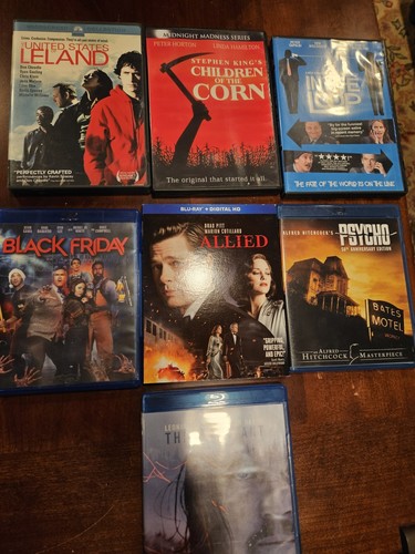 Blu-ray DVD lot horror action Psycho Revenant Allied Brad Pitt Leonardo ...
