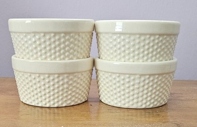 Lot of 4 IQ Accessories ® Ramekins = Cream Colored Hobnail Pattern 4 ...