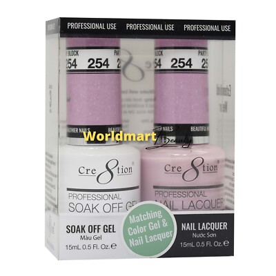 Cre8tion Gel Nail Polish Soak Off 0.5fl.oz Gel Duo 254- Party On My ...