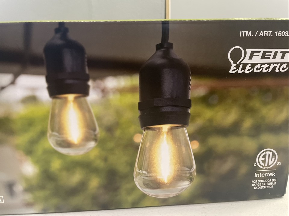 Feit Electric 48' LED Filament String Light - 24 bulbs-waterproof ...
