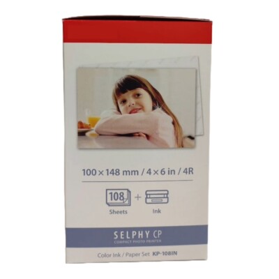 Photo Paper KP-108IN Ink and Paper Set for Canon Selphy CP Series Photo ...