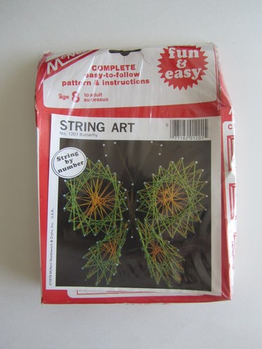 Butterfly McNeill String Art Craft Vintage String By Number Kit No 1201 ...