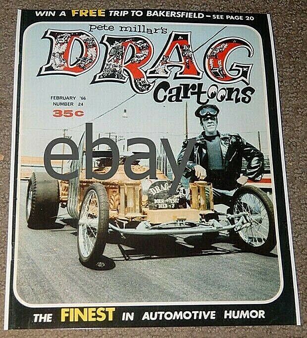 The MUNSTERS 8x10 Color PHOTO TV-Herman on DRAG magazine cover-Hot Rod ...