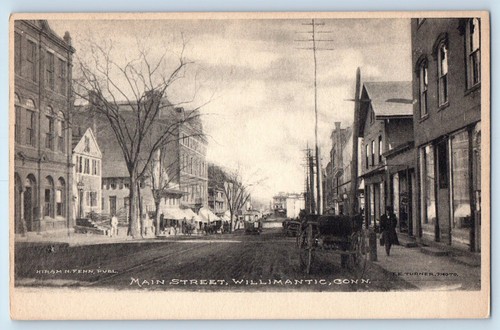 c1905 Willimantic Connecticut CT Vintage Postcard Main Street Old Cars Building | eBay