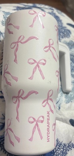 Hydrapeak Voyager 40oz Tumbler Handle Leakproof Pink Bows no lid | eBay