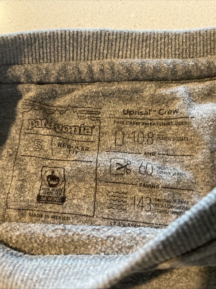 Patagonia Uprisal Crew Sweatshirt Women Small Gray Recycled Pullover ...