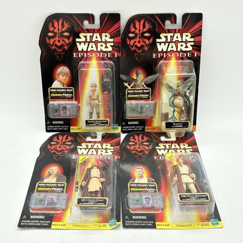 Star Wars Phantom Menace Obi-Wan Anakin Watto Qui-Gon Action Figures ...