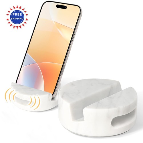 Phone Stand White Marble Sound Amplified for Desk Kitchen Bathroom Led ...