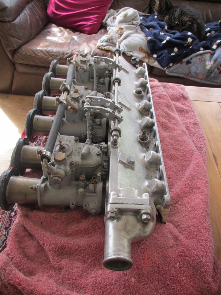 Classic Jaguar Spanish Weber 45 docoe carbs on a period Mangoletsi ...