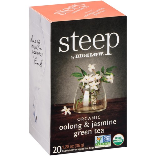 steep by Bigelow Organic Oolong with Jasmine Green Tea, Caffeinated, 20 ...