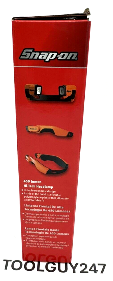 SNAP ON ECHDF042 O HIGH-TECH HEADLAMP LIGHT ORANGE 450 LUMENS ...