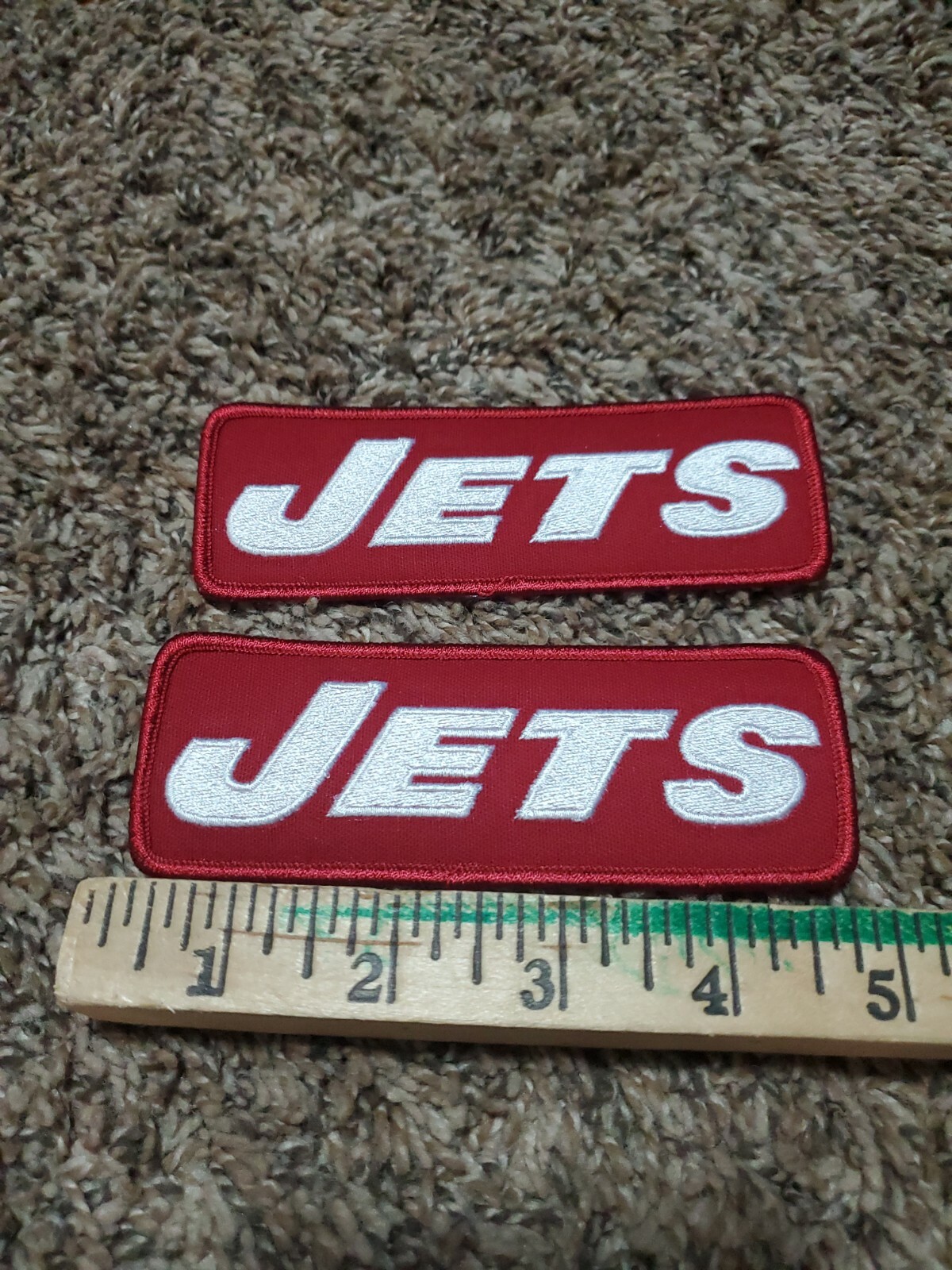 Lot of 2 New York Jets NFL Red Authentic Game Jersey Patches Ripon 5" x ...