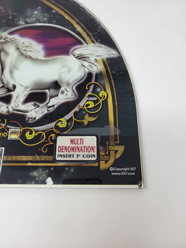 IGT INTERACTIVE GAME ENCHANTED UNICORN Slot Machine Round Glass Panel ...