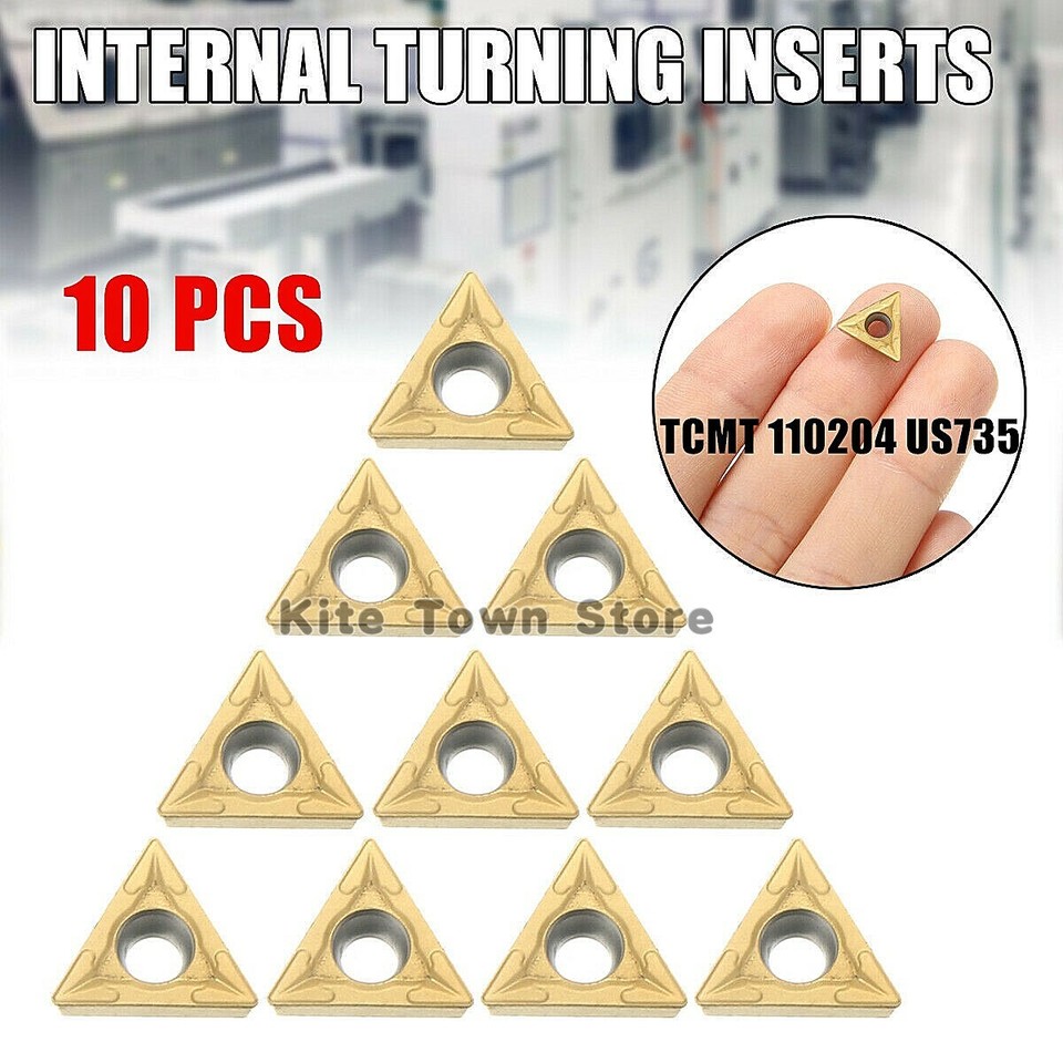 10pcs TCMT21.51 TCMT110204 Carbide Turning Inserts Lathe Cutter Blades ...