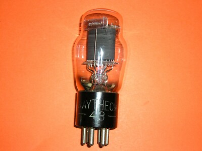 RAYTHEON Type 43 Vacuum Tube, WIDE Black Plate, CUP Getter,ENGAVED BASE ...
