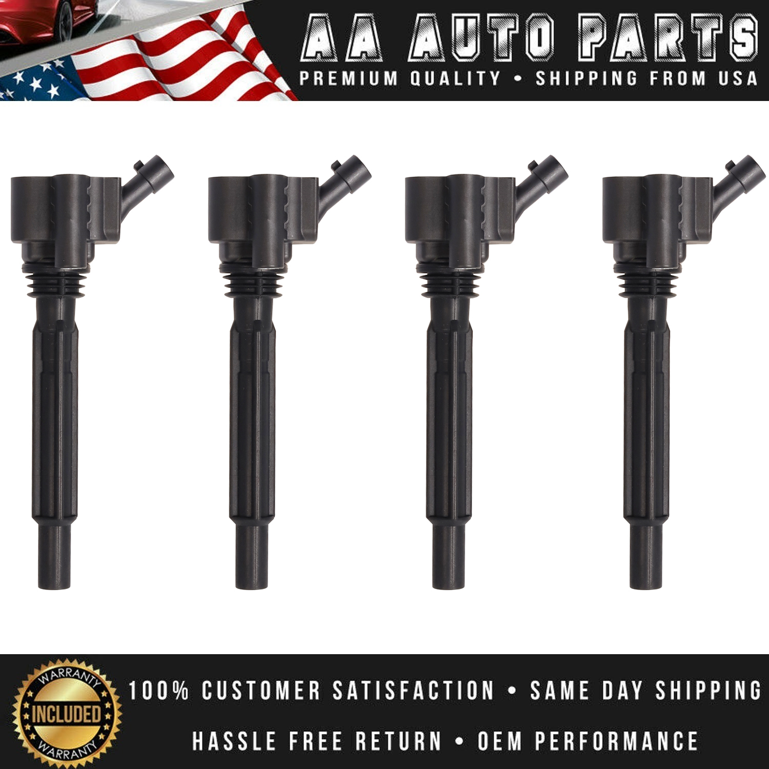 Set of 4 Ignition Coils for 2012-2017 Fiat 500 2013-2016 Dodge Dart 1 ...