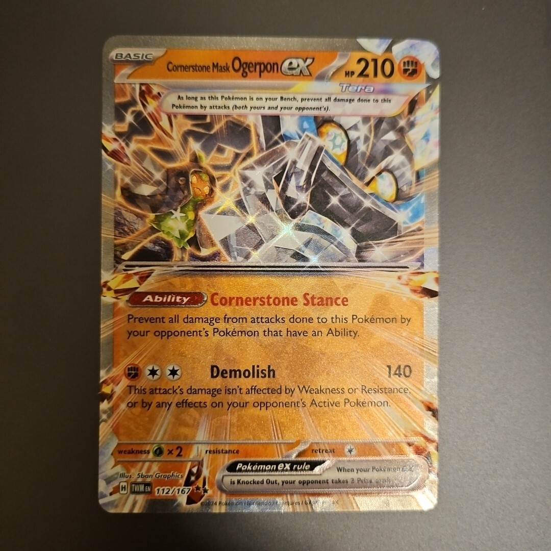 Cornerstone Mask Ogerpon Ex 112/167 - Twilight Masquerade Pokemon TCG ...