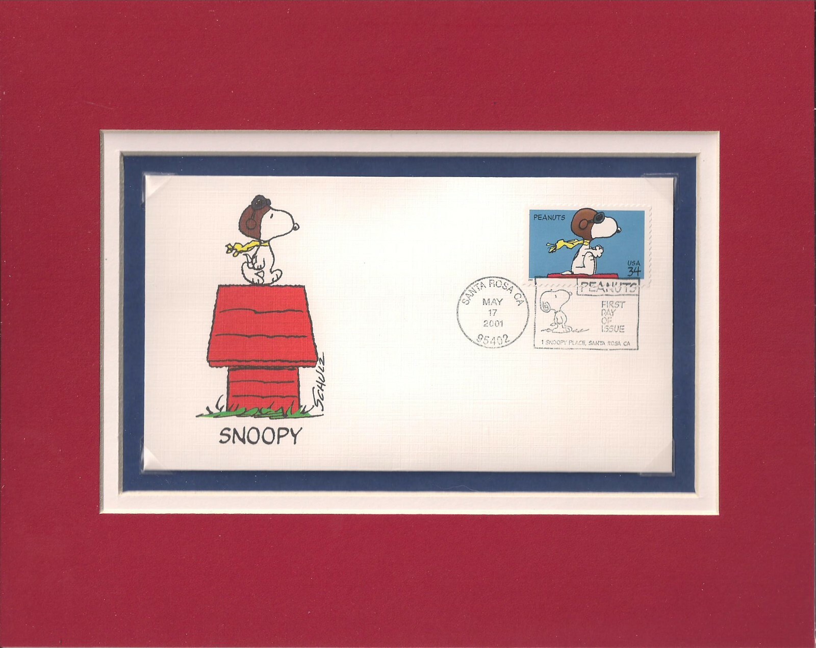 PEANUTS - SNOOPY, THE WWI FLYING ACE - FRAMEABLE POSTAGE STAMP ART #4 ...