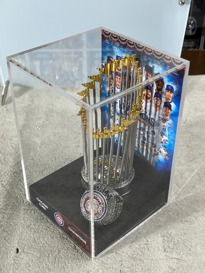 2016 Chicago Cubs World Series Championship Trophy & Ring With Display ...