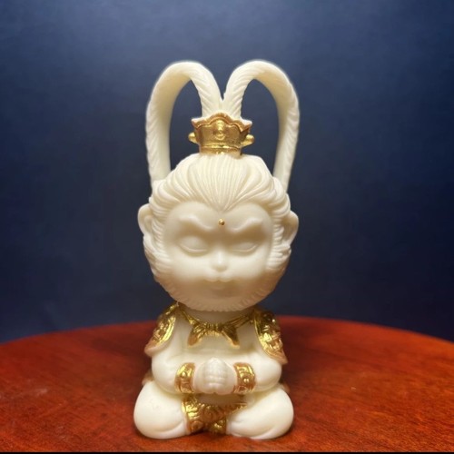 Tagua Nut Monkey King Statue Sun Wukong Buddha Decor Figurine Home ...