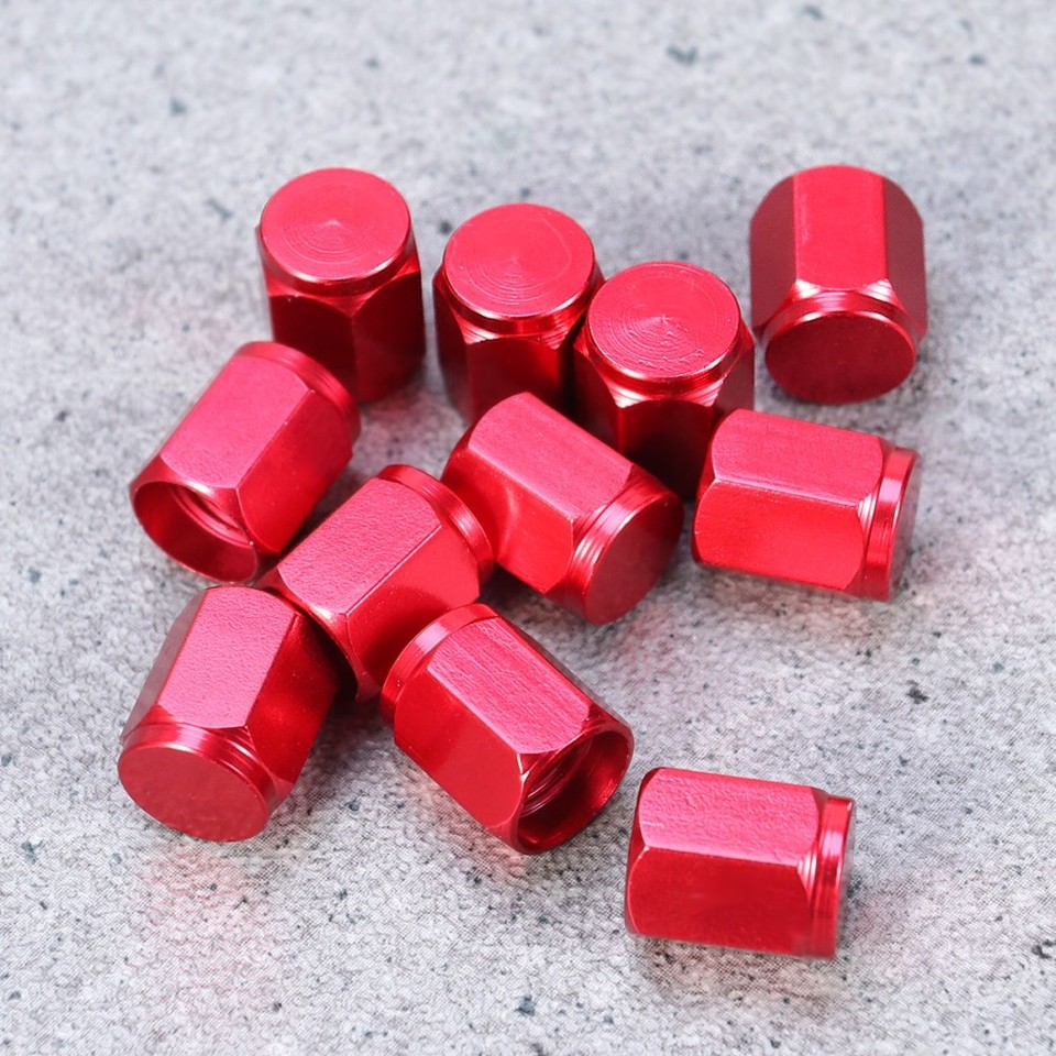 10pcs Hexagon Aluminium Alloy Caps Bike MTB Tyre Air Caps Dust Covers ...