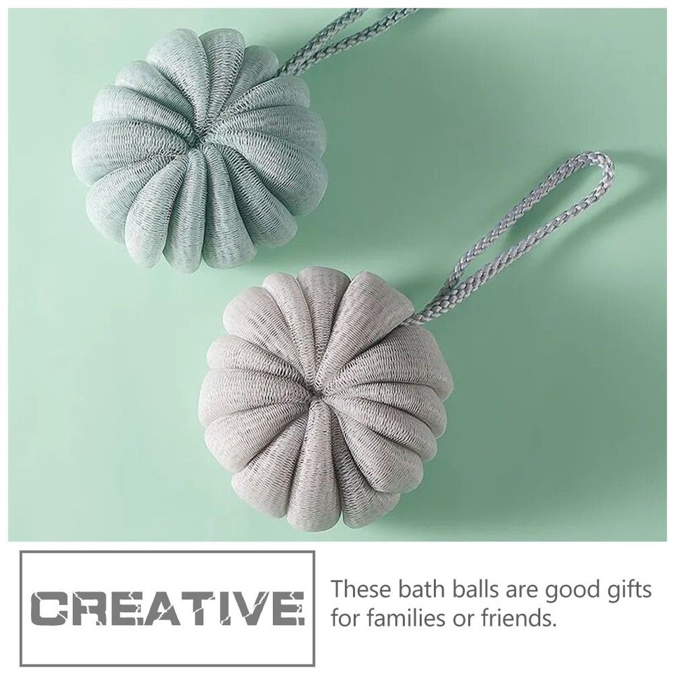 4 PCS Large Pouf Pumpkin Shower Cartoon Balls Bath Toy Lovely for Home ...