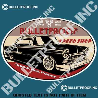 BULLETPROOF SPEED SHOP Decal Sticker Vintage Americana Rat Rod Hot Rod ...