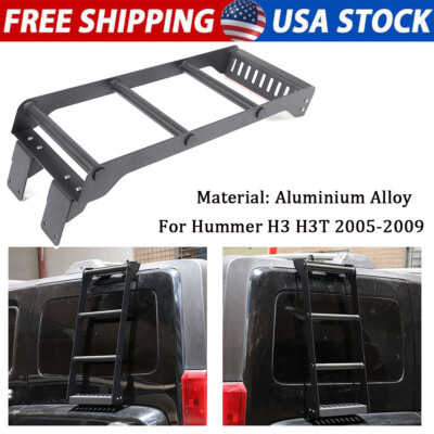 Black Alloy Rear Window Extension Climbing Ladder Trim For Hummer H3 ...