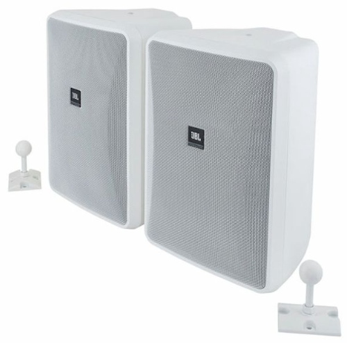 Pair of JBL CONTROL 28-1-WH High Output Indoor Outdoor Speaker White ...