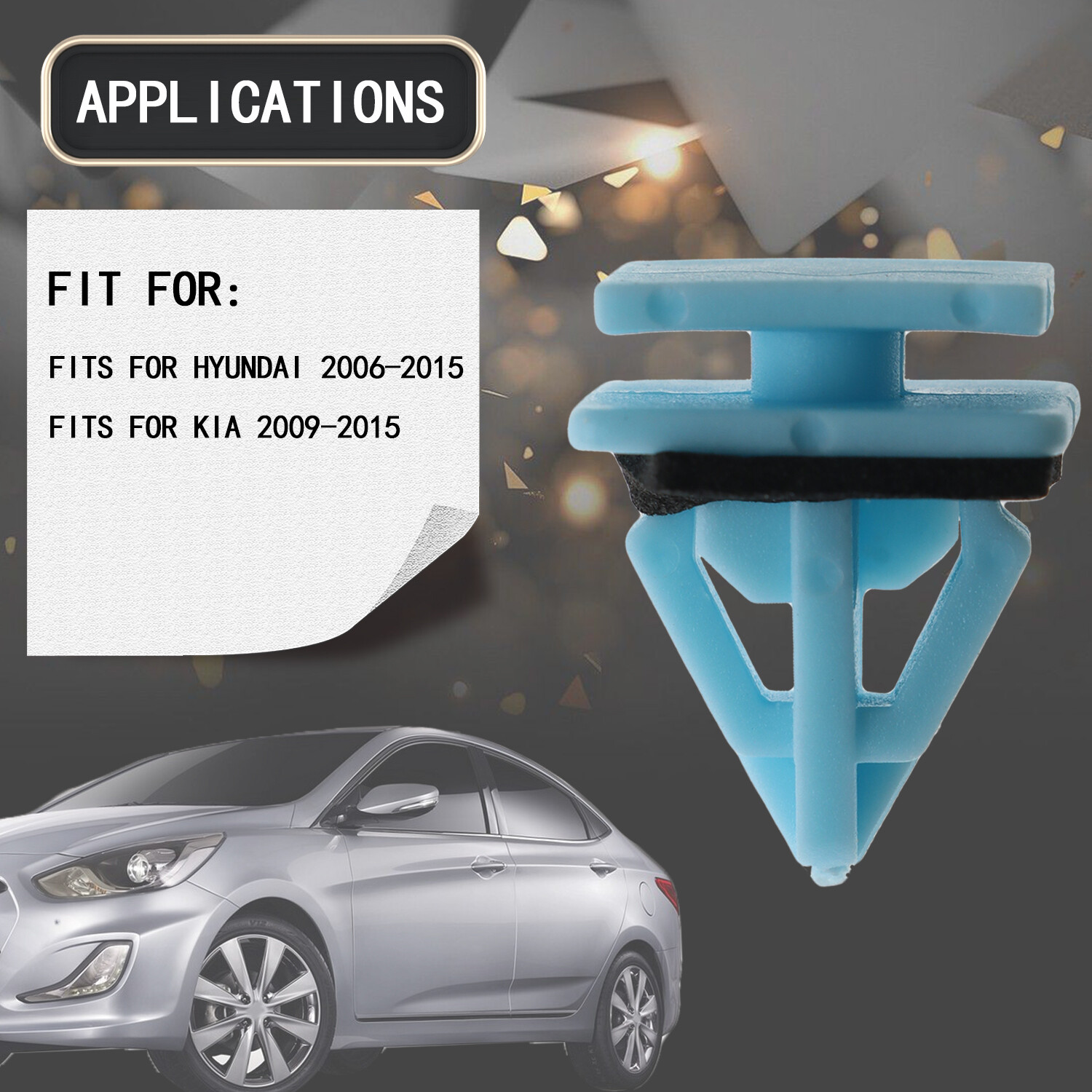 100x Molding Clips with Sealer Fasteners Clip Fit for Hyundai 87758 ...