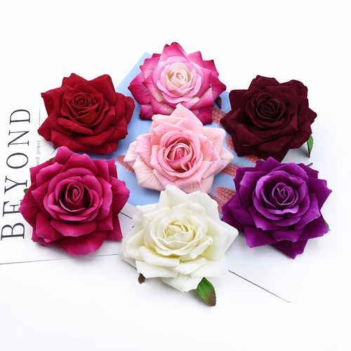 10pcs 10cm Rose Testa Fiore Artificiale Fai da Te Casa Albergo ...